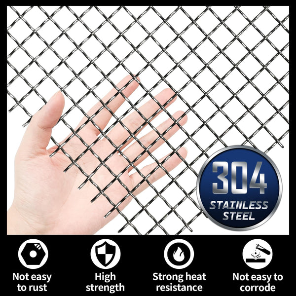 Sutekus Stainless Mesh Screen 12” X 24”(310mm X 610mm) Sturdy Metal Me ...